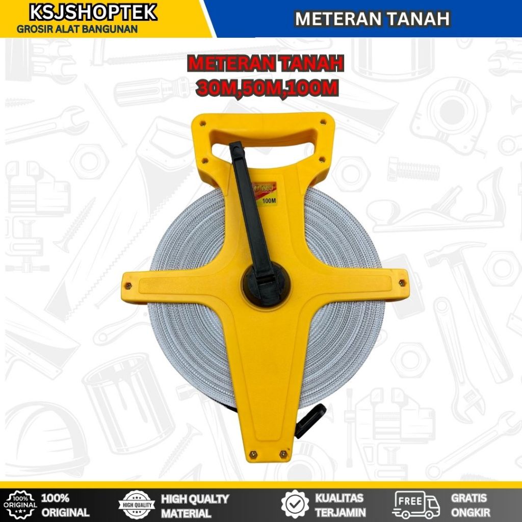 Jual METERAN ROLL FIBER ISCO 30M,50M,100M/ MEASURING TAPE PVC ISCO ...