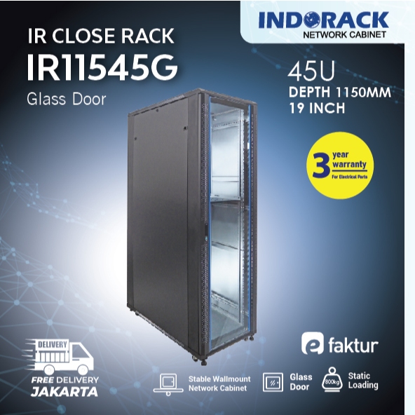 Jual Close Rack INDORACK Glass Door Rack Server 45U Depth 1150mm ...