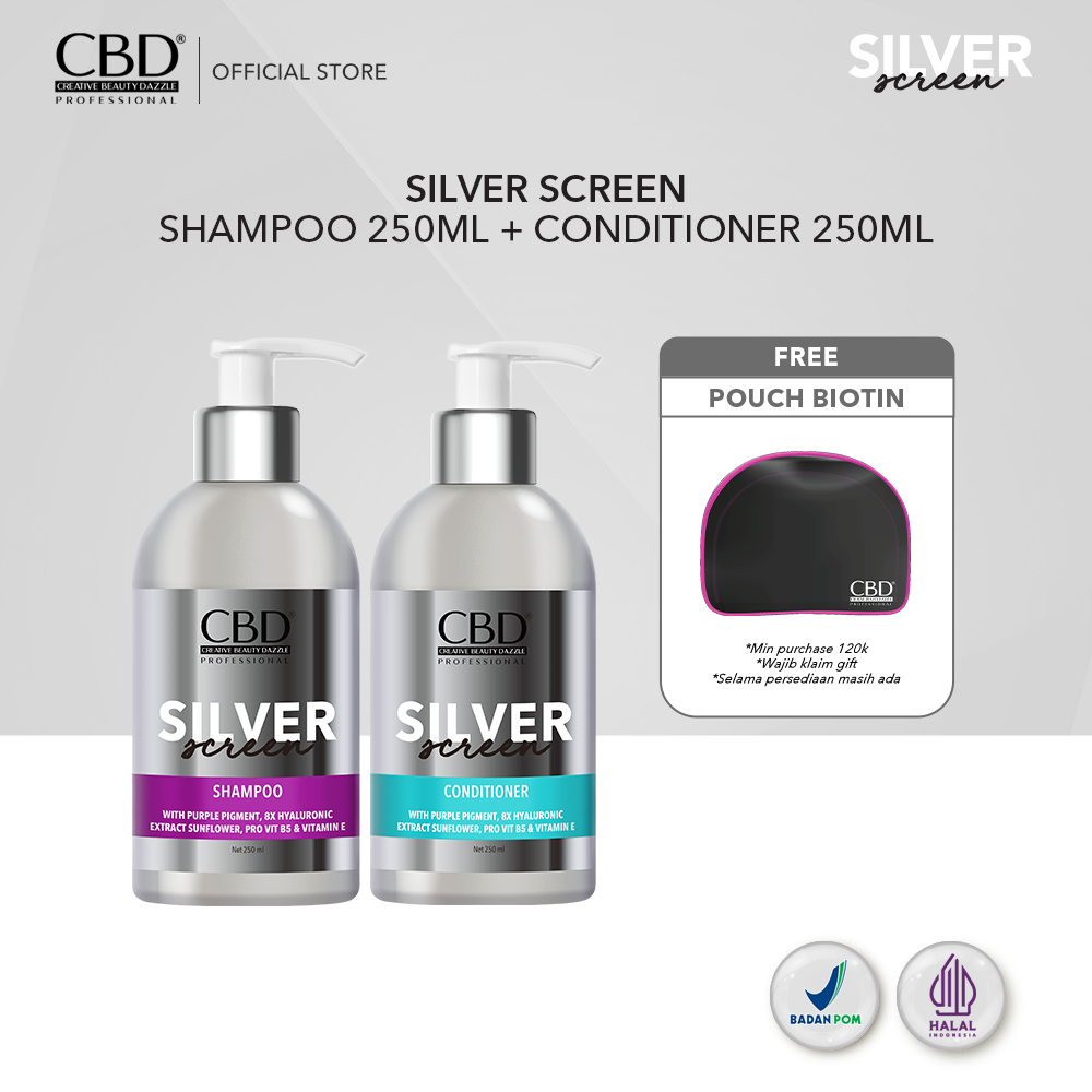 Jual CBD Silver Screen Shampoo + Conditioner 250ml | Shopee Indonesia