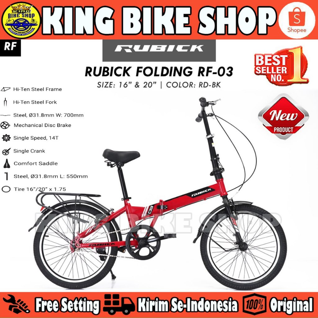 Jual Sepeda Lipat RUBICK RF 03 Ukuran 16 20 Inch Dewasa Anak Boncengan - Orange | Shopee Indonesia
