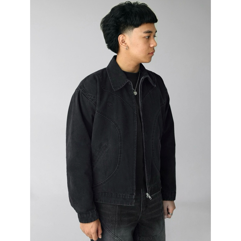 Jual Boxy Washed Canvas Work Jacket V2 | Shopee Indonesia