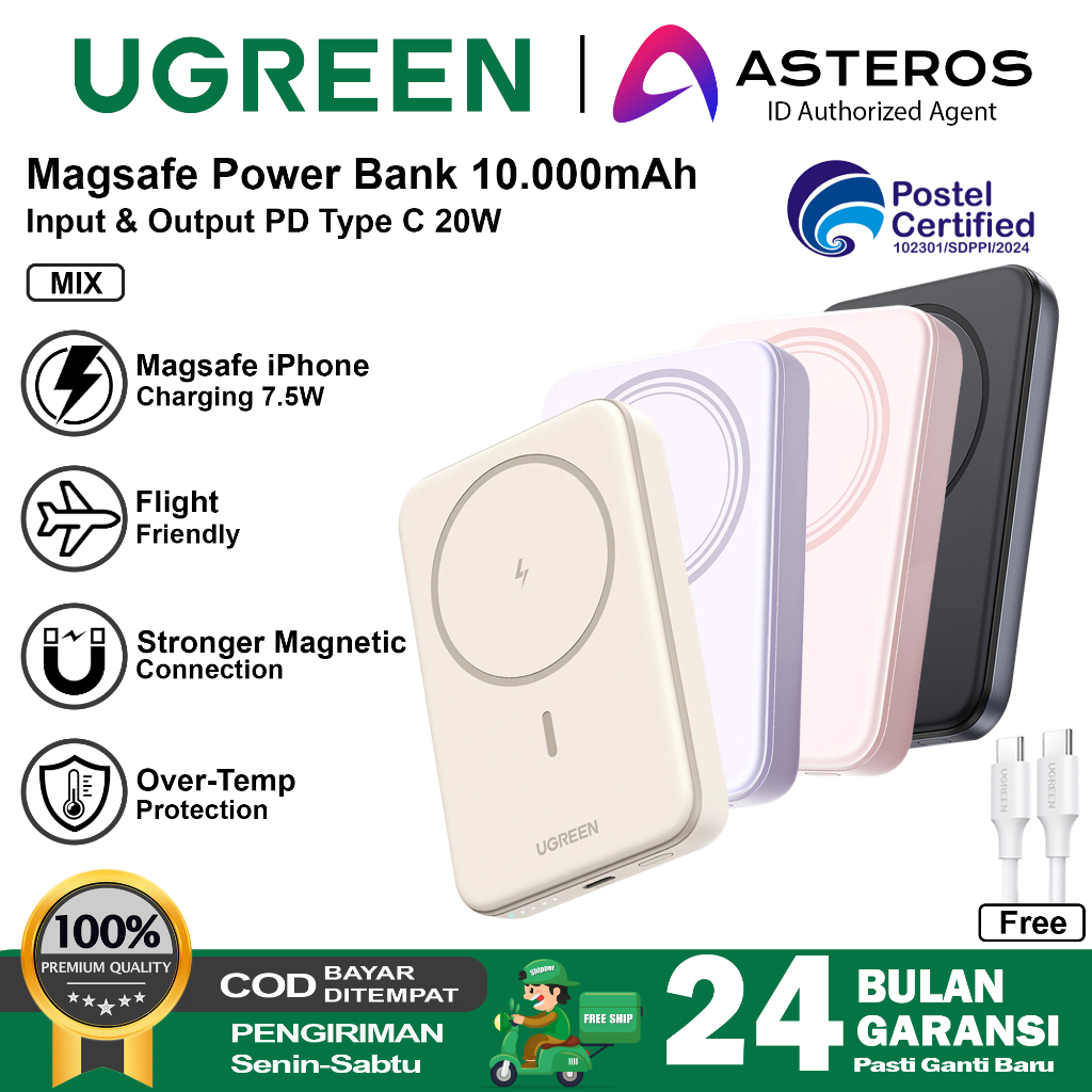 Jual UGREEN Magnetic PowerBank Magsafe Wireless PD Fast Charging 20w 10 ...
