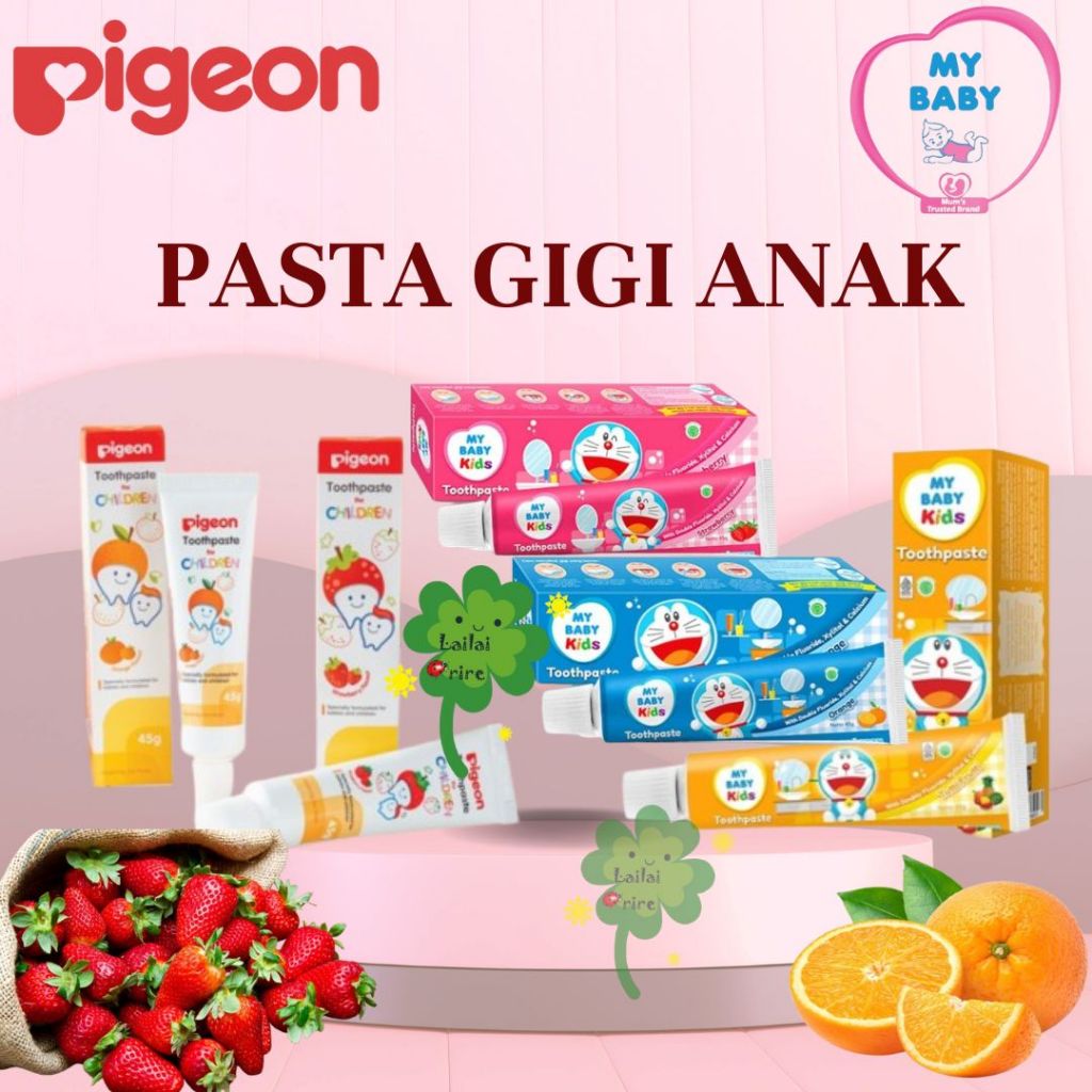 Jual PIGEON / MY BABY Children Toothpaste Tutti Fruty Orange Strawberry ...
