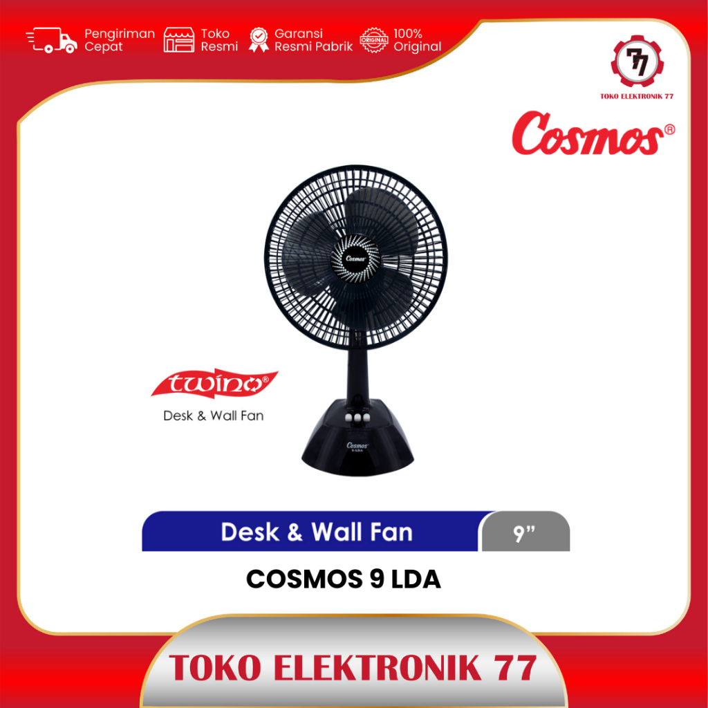 Jual KIPAS COSMOS 9 LDA KIPAS ANGIN MEJA dan DINDING 2IN1 | Shopee ...