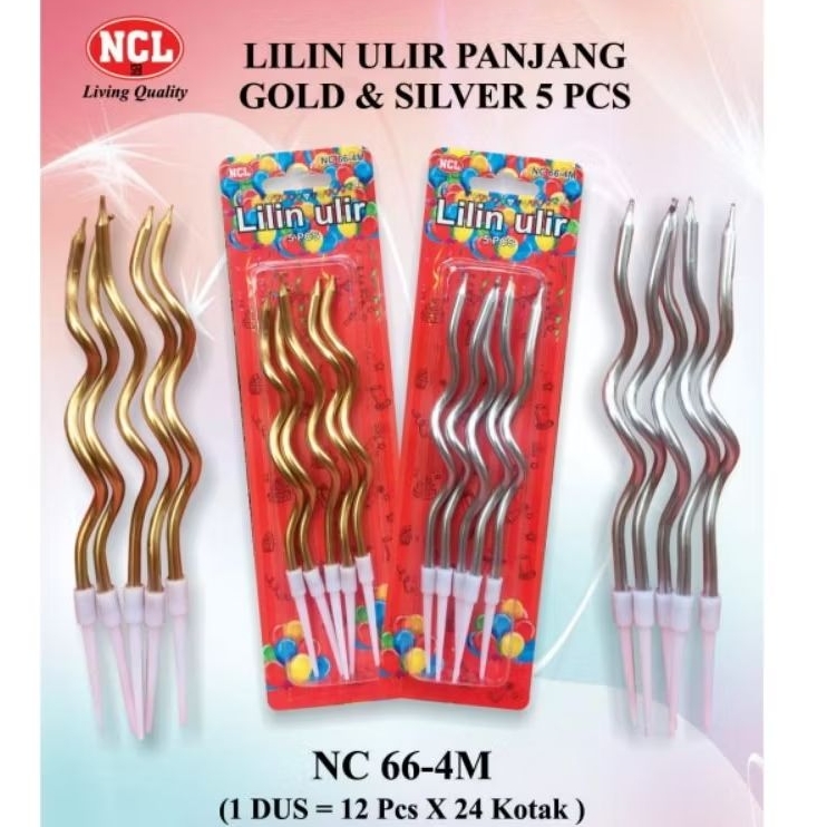 Jual Lilin Ultah Ulir Panjang NCL Gold&Silver/Lilin Ultah Bagus/Murah ...