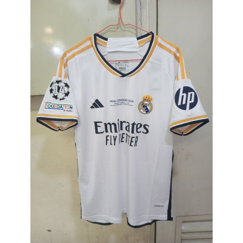 Jual Official real madrid home final winner ucl 23-24 full set smlxl xxl dan namesetnya ...