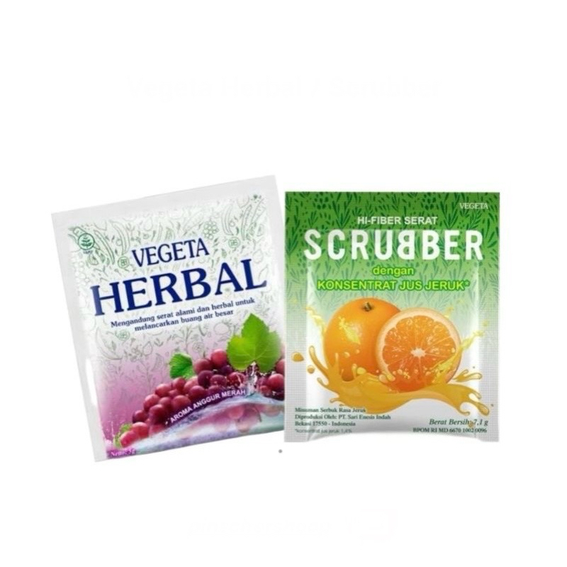 Jual Vegeta Herbal / Scrubber Hi Fiber Serat Rasa Jeruk 1 Box Isi 6 ...