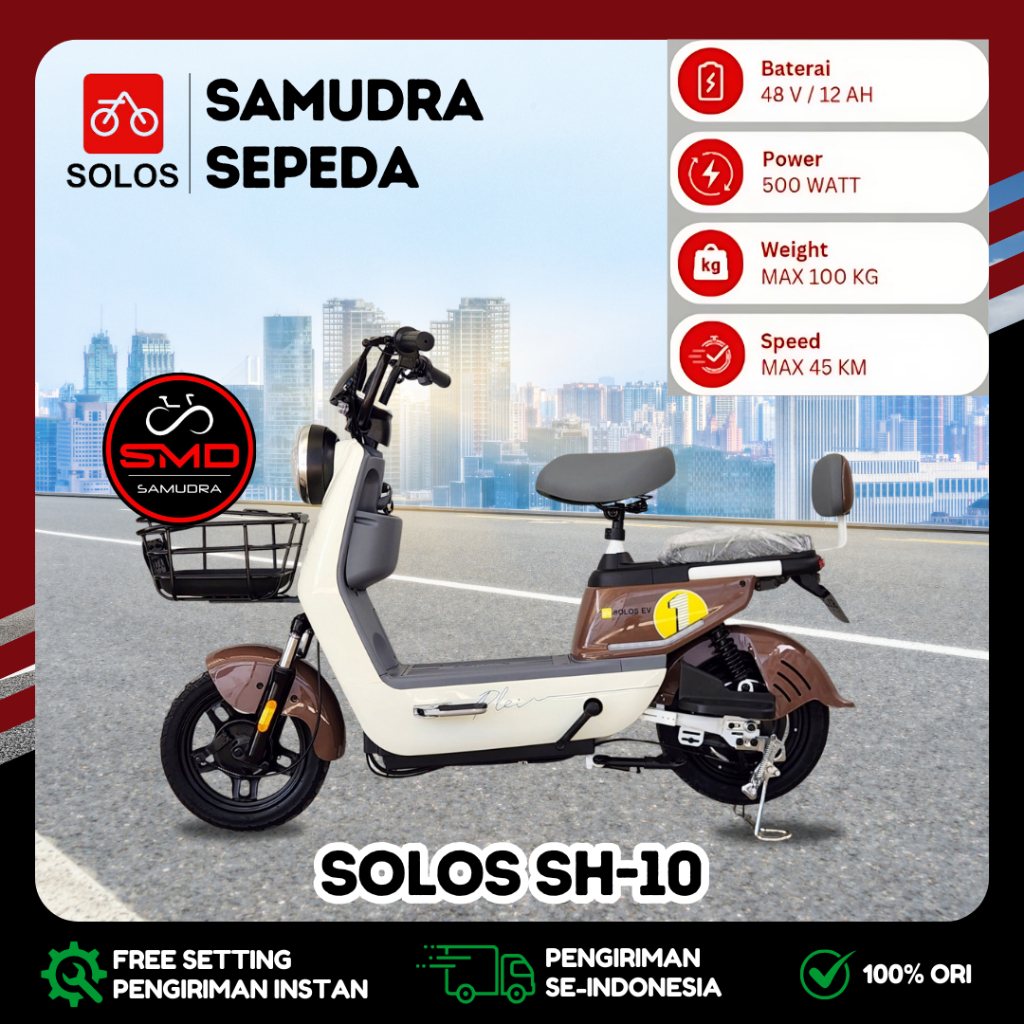 Jual Sepeda Listrik Ebike Solos Sh-10s SH 10 S 500W 48V 12Ah Murah BDG ...