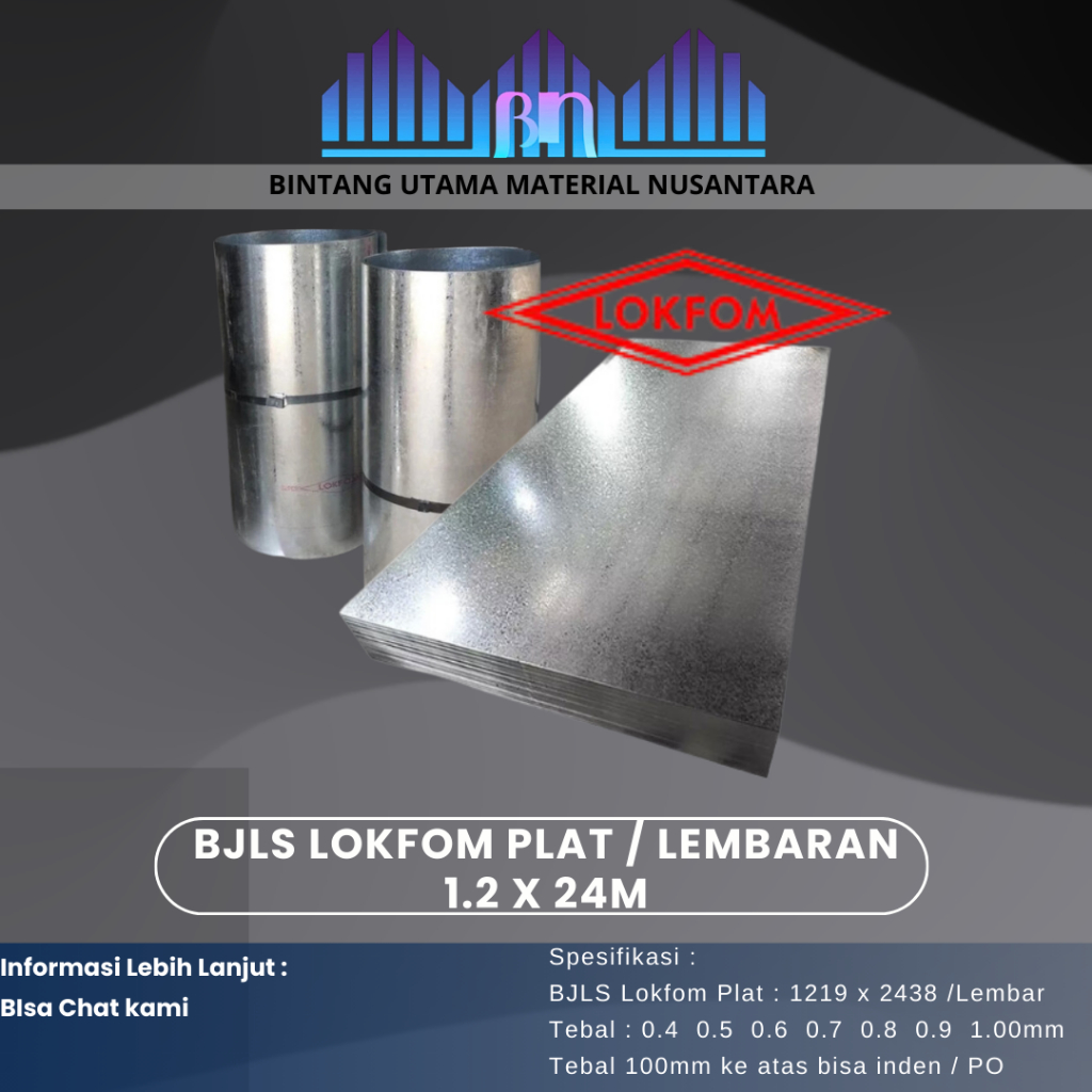 Jual Plat BJLS / Plat Baja / Plat Galvanis / merk Lokfom LEMBARAN 1219 x 2438 original | Shopee ...