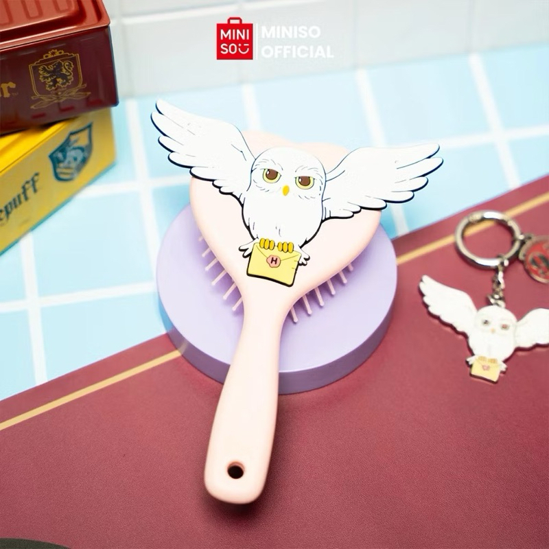Jual Miniso X Harry Potter Paddle Brush Sisir Owl Heart Airbag Combs ...
