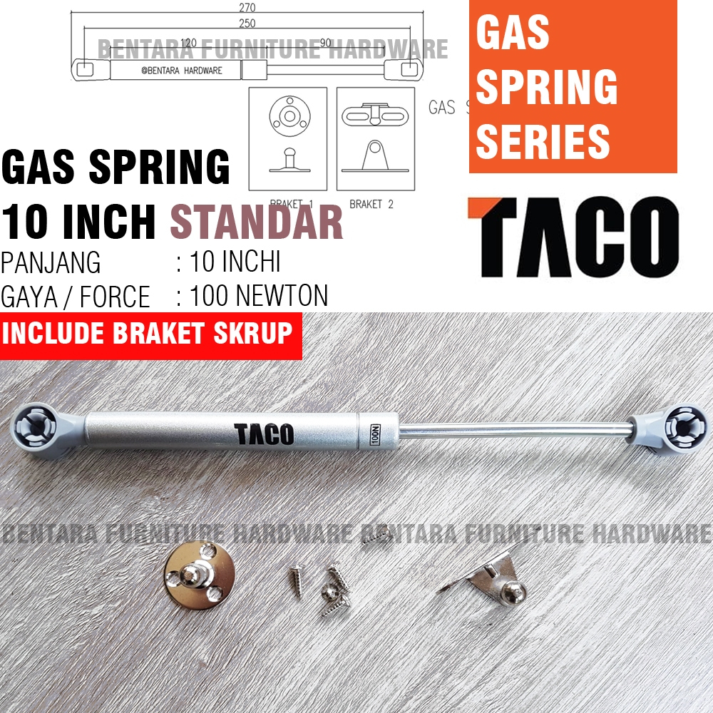 Jual 100N TACO GAS SPRING 10 INCHI X 100 NEWTON - HIDROLIK JOK MOTOR ...