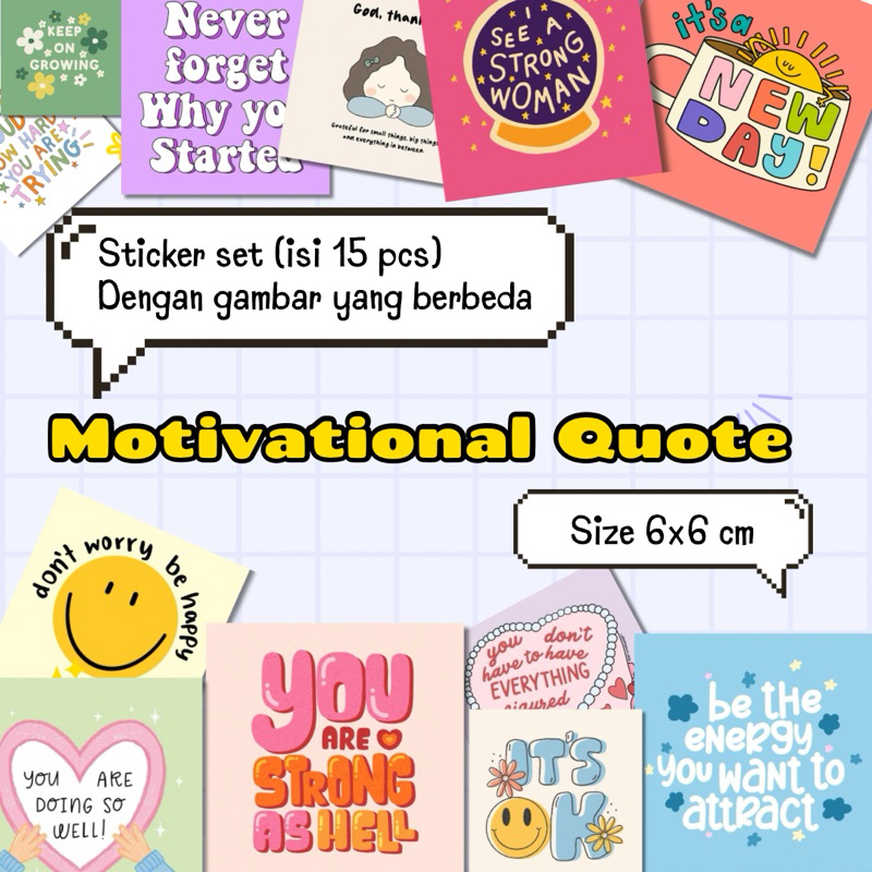 Jual Motivational Quote sticker | Sticker Kata Motivasi Aesthetic ...