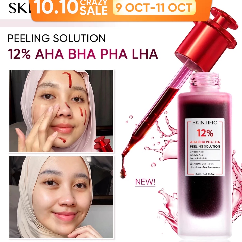 Jual Serbu Murah Ready Stock SKINTIFIC 12 AHA BHA PHA LHA Peeling Solution 3ml Serum Exfoliasi ...