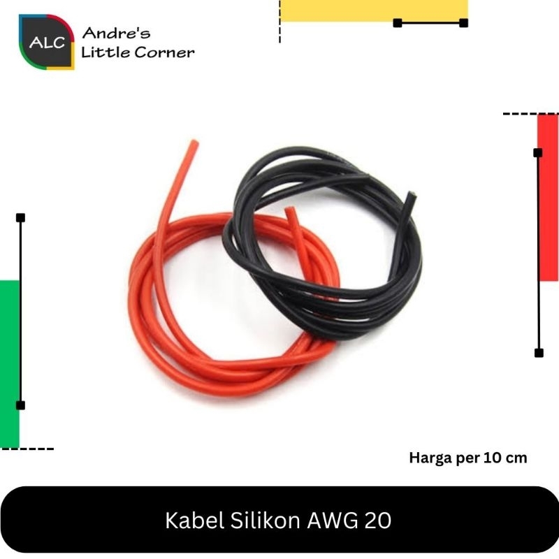 Jual Kabel Silikon AWG20 Silicon Wire 20 AWG Red Merah Black Hitam 10cm ...