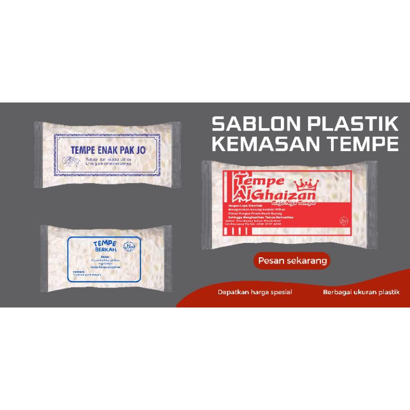 Jual plastik tempe 11x20 sablon merek sendiri | Shopee Indonesia