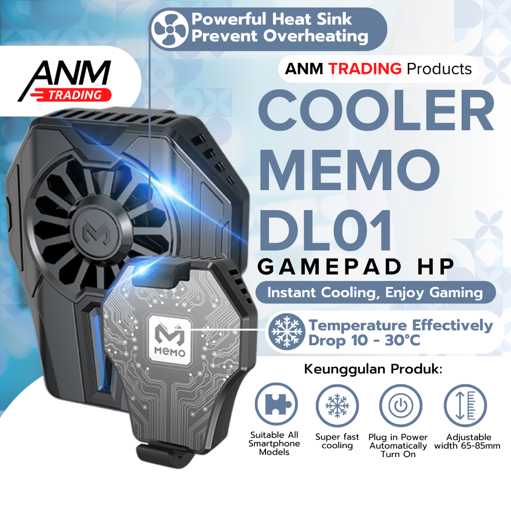 Jual [ANM TRADING] Cooler Handphone Memo DL01 / Fancooler Radiator ...