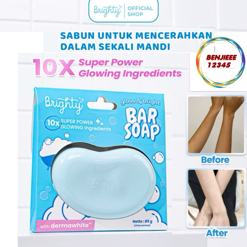 Jual Brighty Glow & Bright Bar Soap Sabun Mandi Pemutih badan sabun ...