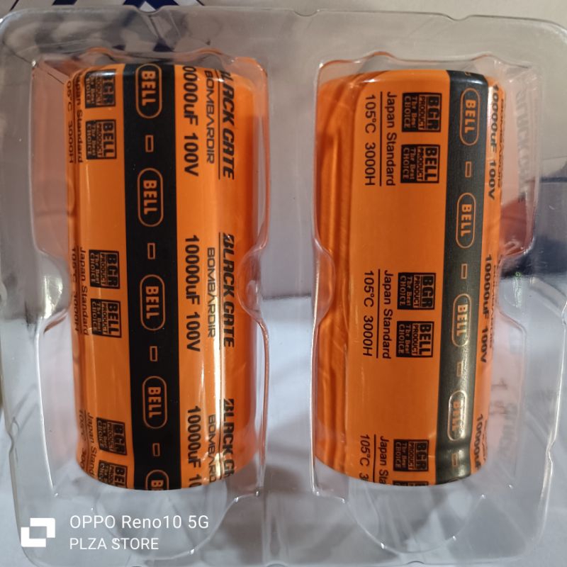 Jual 2.pcs Elco 100v 10000uf Bombardir Bell BGR orange capasitor Elko ...