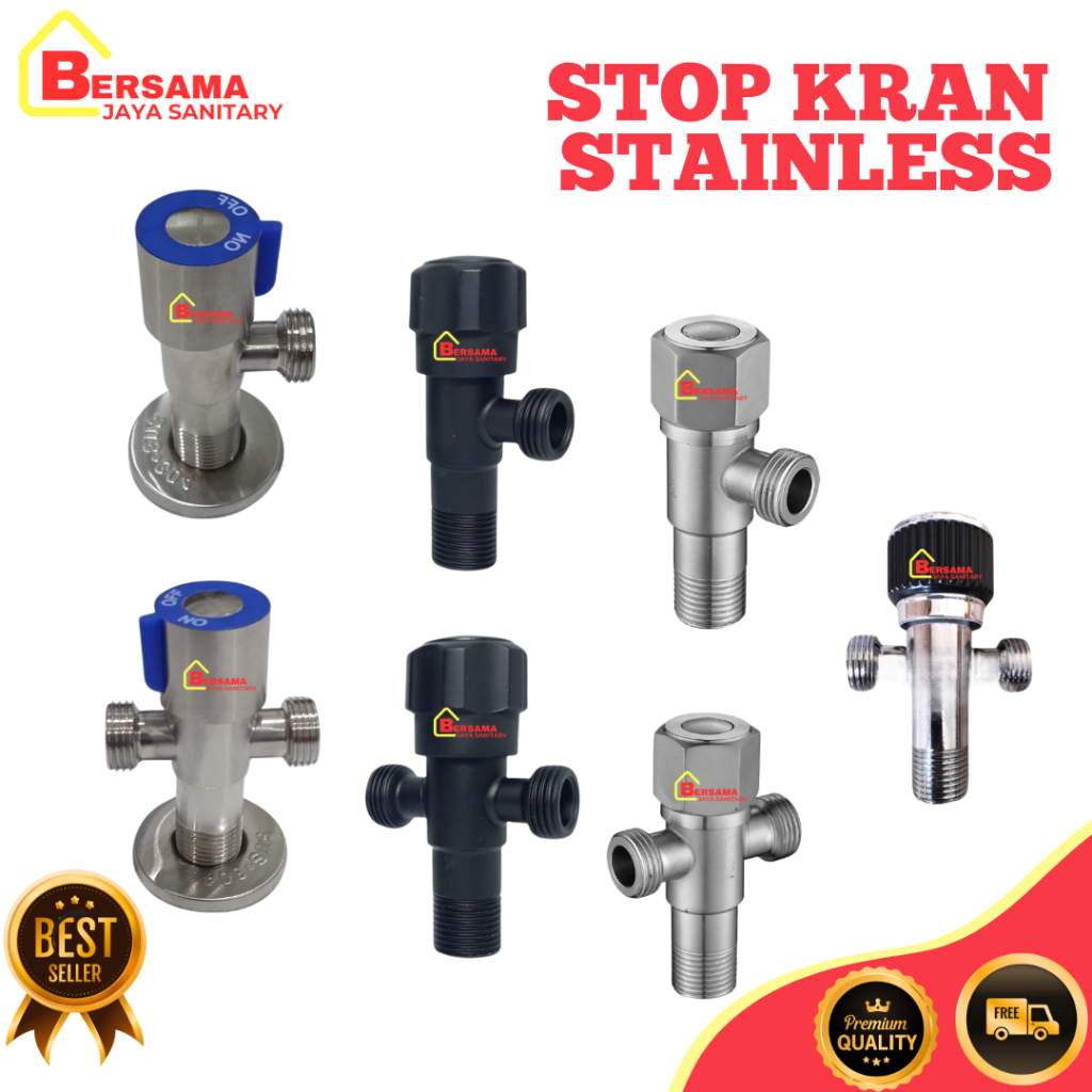 Jual Stop Kran Closet Single Double Bahan Stainless Steel SUS 304 1-2 ...