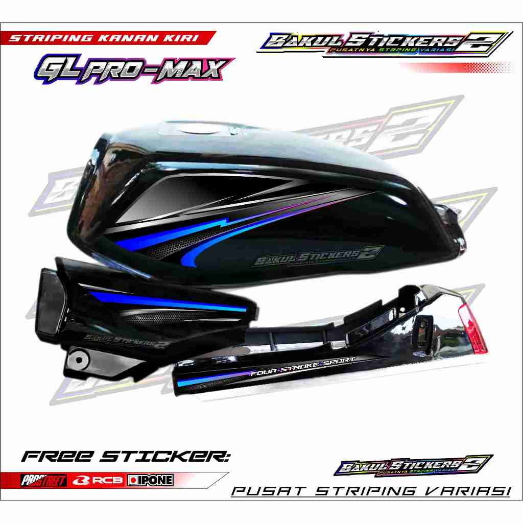 Jual STRIPING VARIASI MOTOR HONDA GL PRO GL MAX / STICKER LIST VARIASI ...