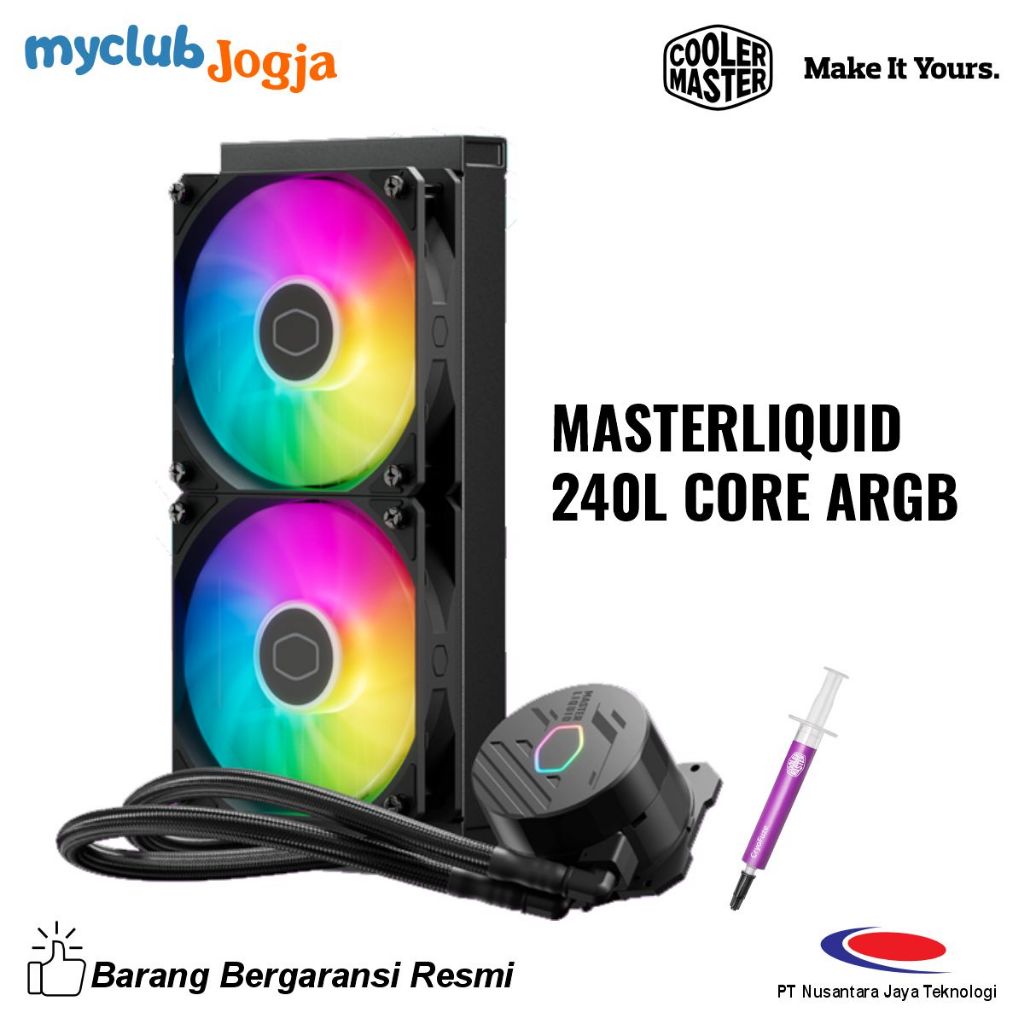 Jual Cooler Master MASTERLIQUID 240L CORE ARGB BLACK AIO Liquid Cooler ...