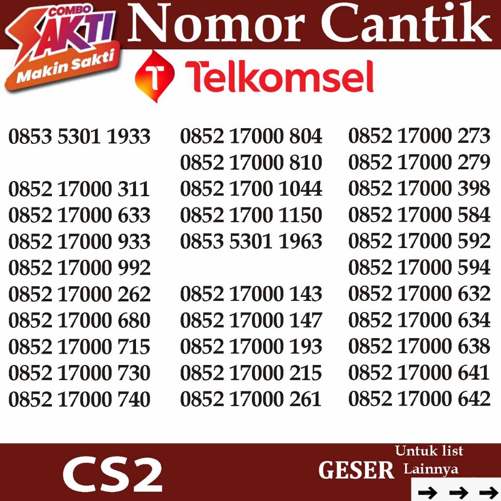 Jual Kartu Perdana Nomor Cantik Combo Sakti Tsel beli #Kuota murah | Shopee Indonesia