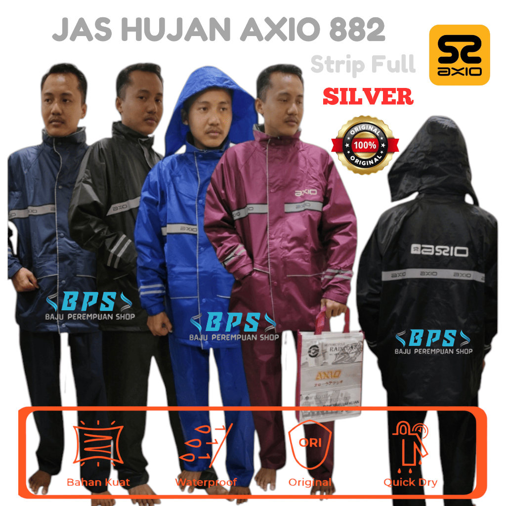 Jual Jas Hujan Axio 882 Original 100% Setelan Jaket Celana Mantel ...
