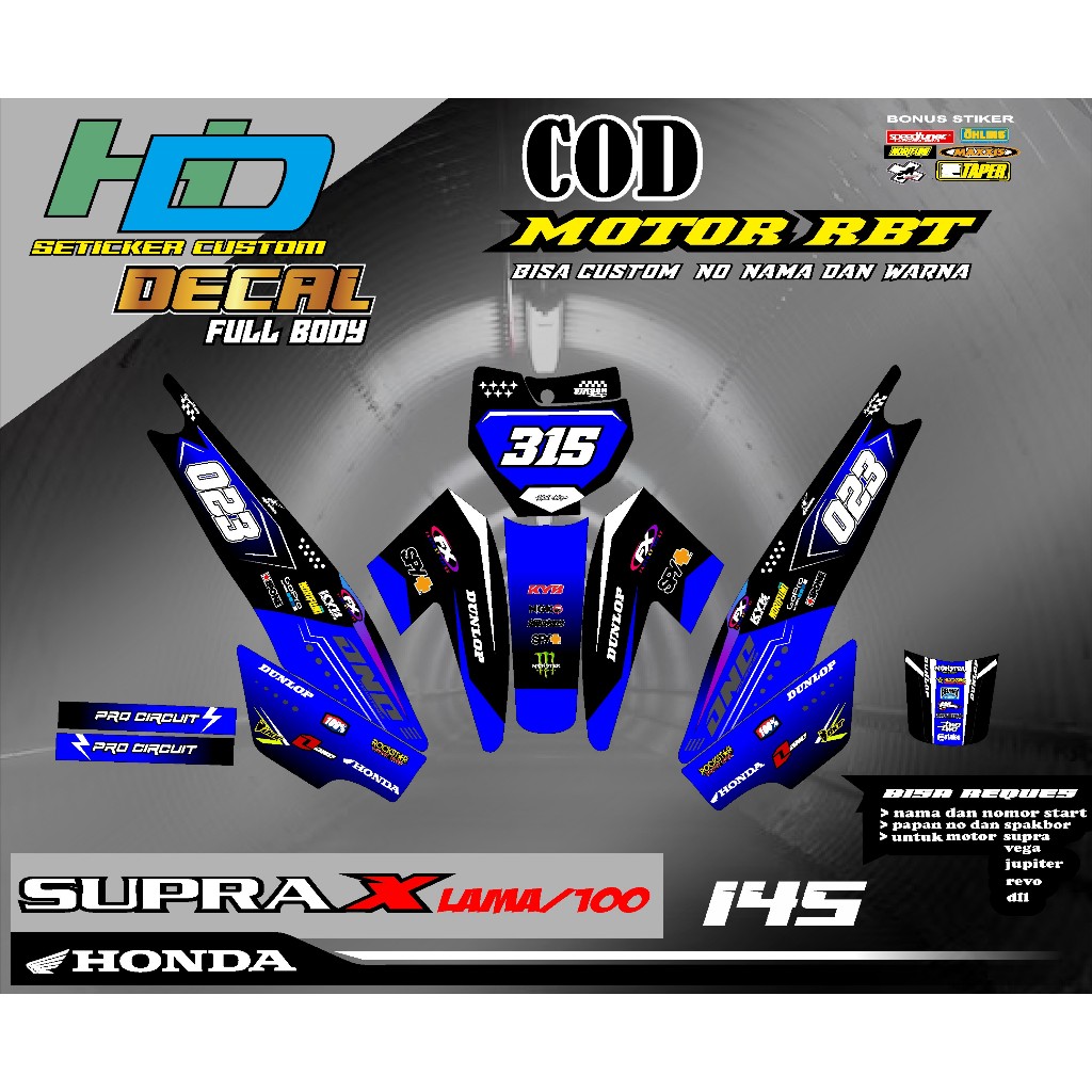 Jual Sticker Striping RBT DECAL SUPRA X LAMA/ 100 Desain bebek modif ...