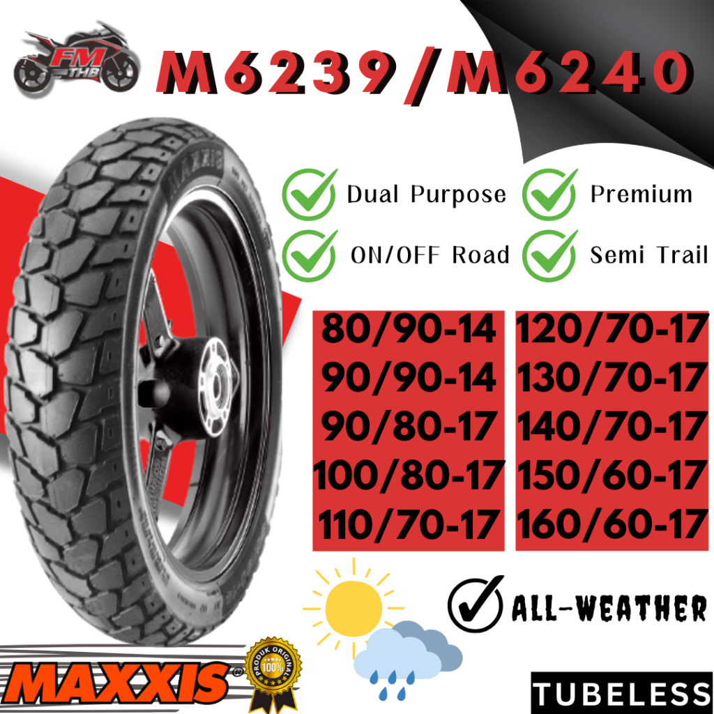 Jual Ban Maxxis M6239/M6240 Ring 14, 17 Tubeles《Ban Maxxis Termurah ...
