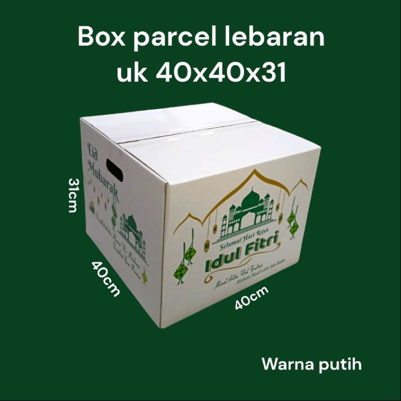 Jual Box parcel lebaran uk 40x40x31 warna putih untuk kemasan sembako ...