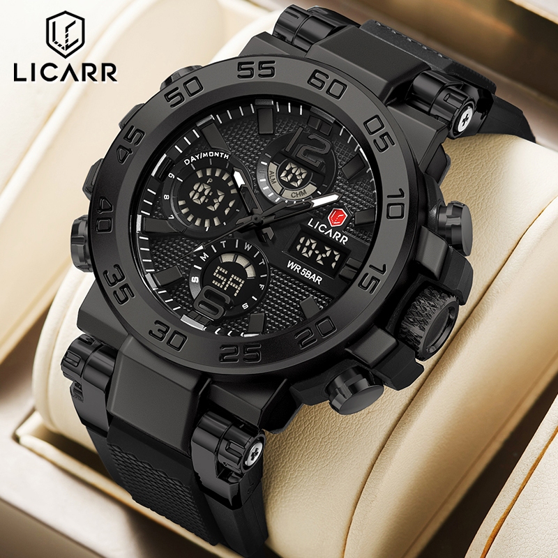 Jual LICARR Jam Tangan Pria Olahraga Analog Digital Santai Anti Air ...