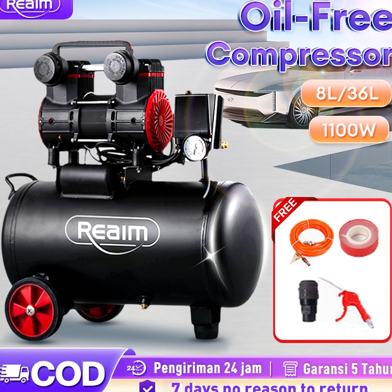 Jual Special Pr REAIM Air Compressor 1236L Kompresor Angin Oiless ...