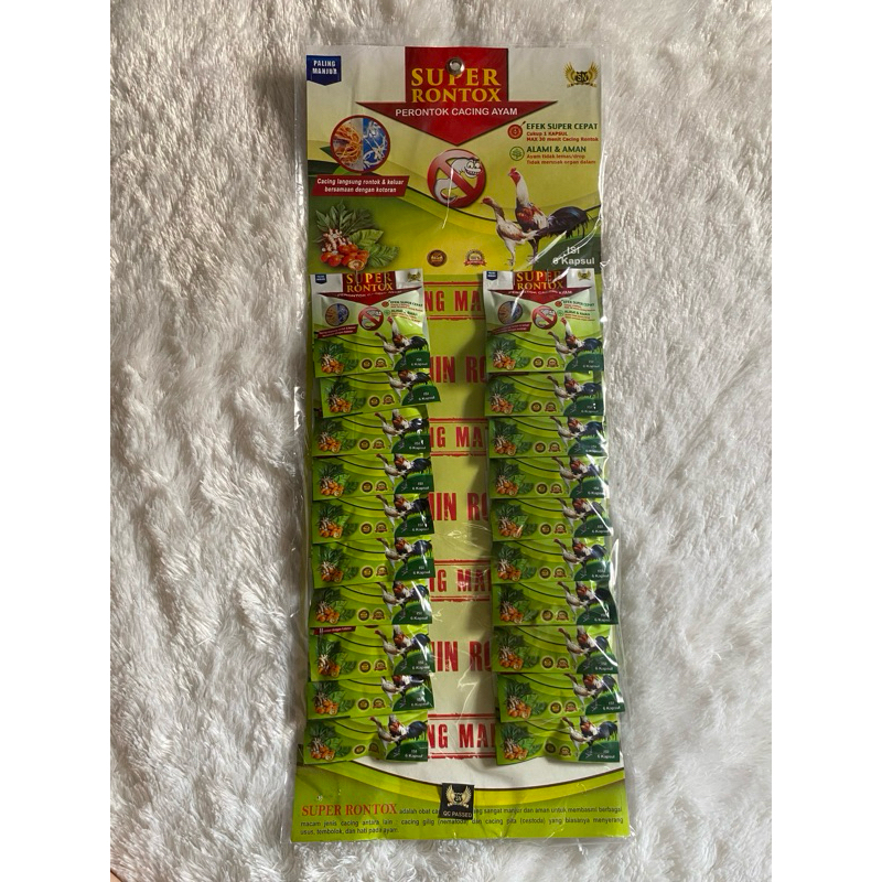 Jual Jamu Ayam Super Rontok Obat Cacing Ayam 1 renteng isi 20 sachet ...