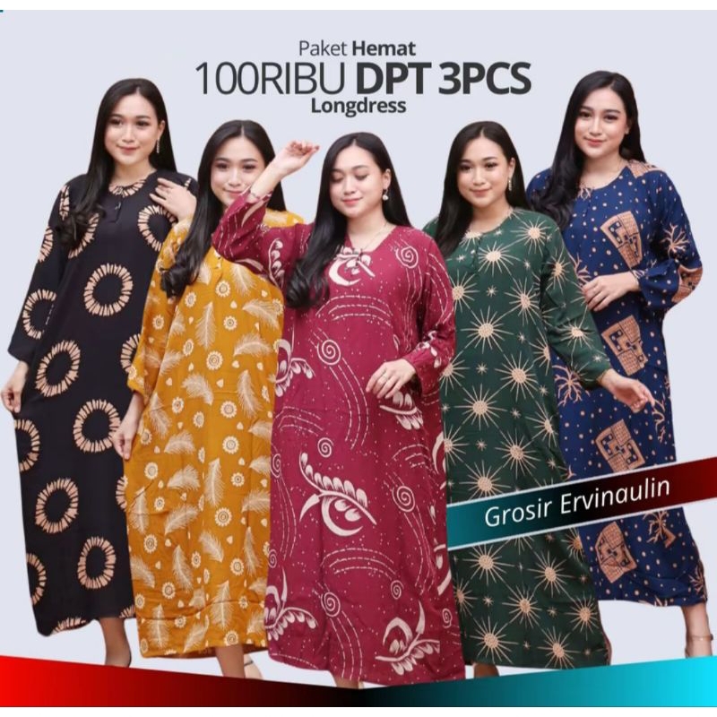 Jual daster 100 dapat 3 || Daster Lengan Panjang Kekinian Daster Lengan panjang murah daster ...