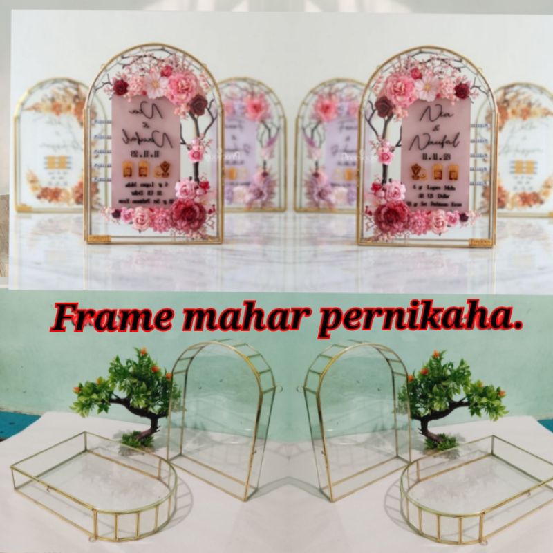 Jual [size 20x30x6]frame mahar pernikahan/frame dome/mahar terarium ...