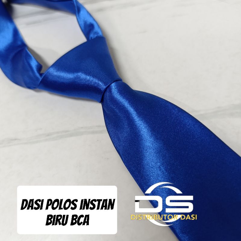 Jual Dasi Instan Premium Satin Biru Bca Dasi Polos Siap Pakai Ukuran ...