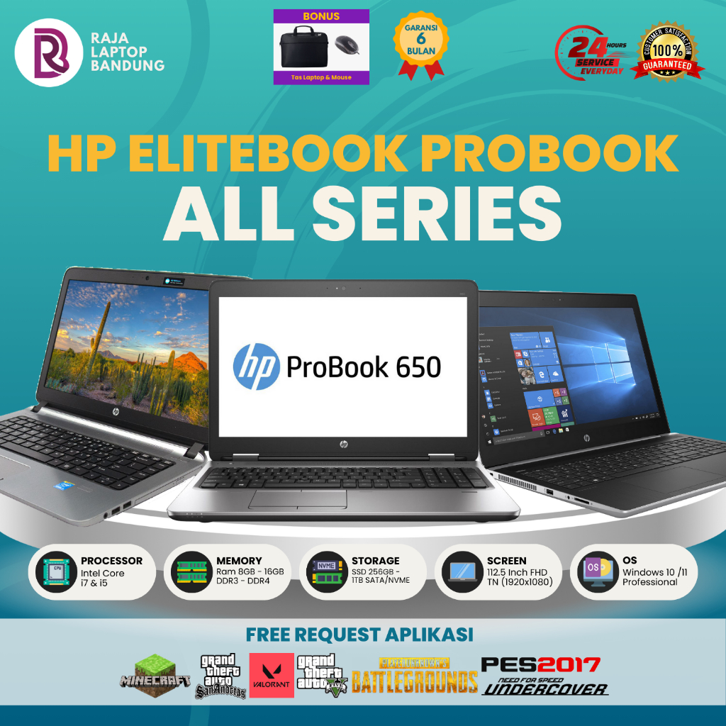 Jual Laptop HP Probook | Elitebook intel Core i5 | i7 RAM 16GB SSD ...