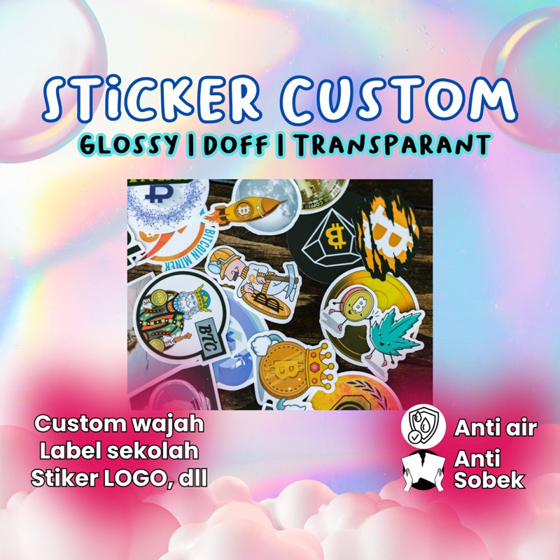 Jual Sticker Custom (Logo Olshop, Sticker Nama, Sticker Aesthetic, dll ...