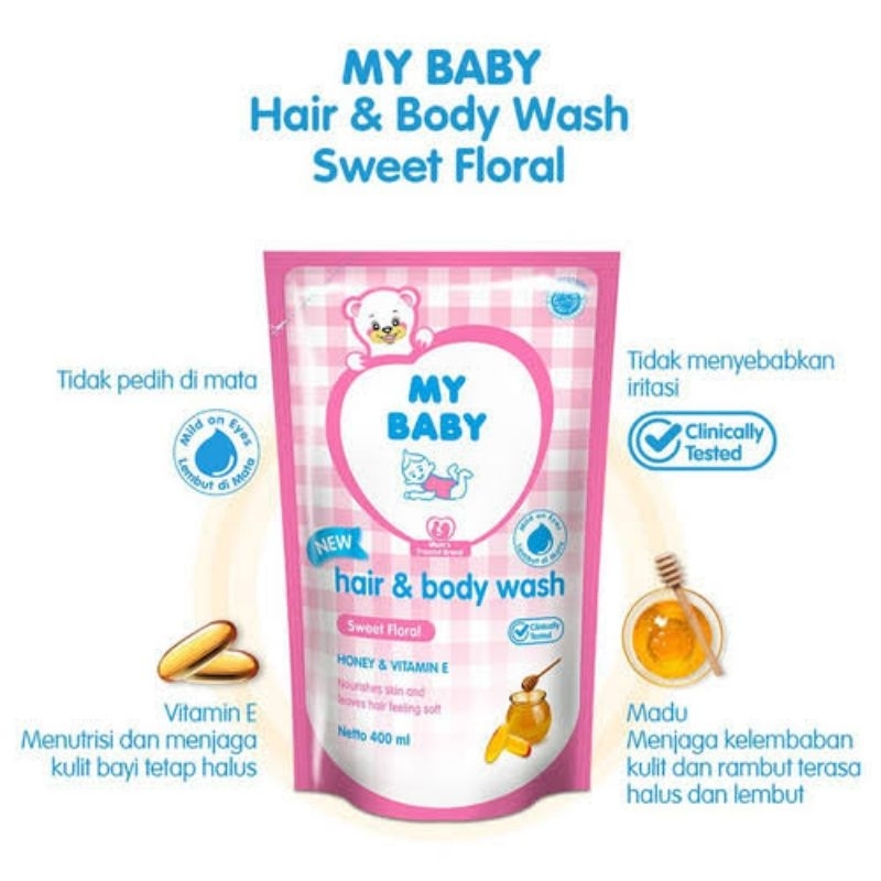 Jual My baby hair & Body Soft Smooth Refil Pouch 400 ml | Shopee Indonesia