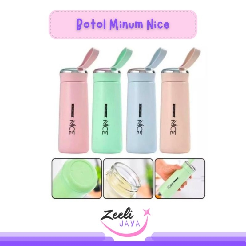 Jual TERMURAH!!! Botol Minum Nice 400ml Botol kaca Tumblr minum ...