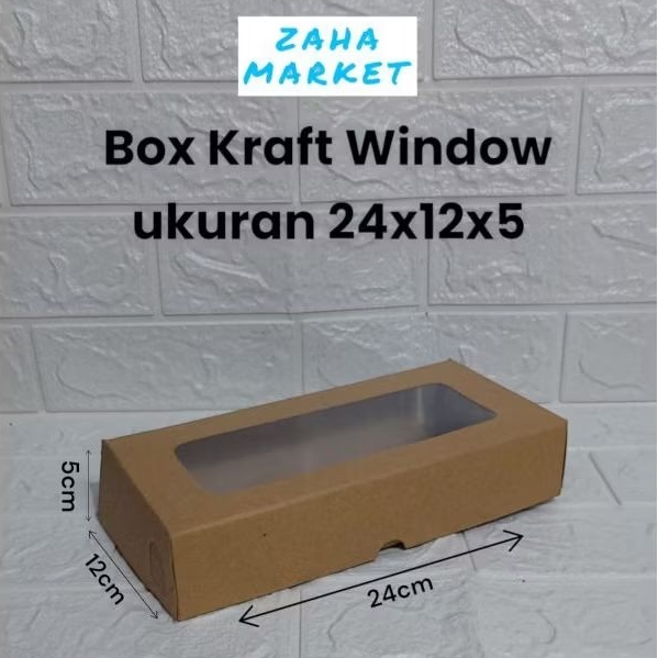 Jual Box kraft window ukuran 24x12x5 Laminasi - kemasan brownies,kue ...