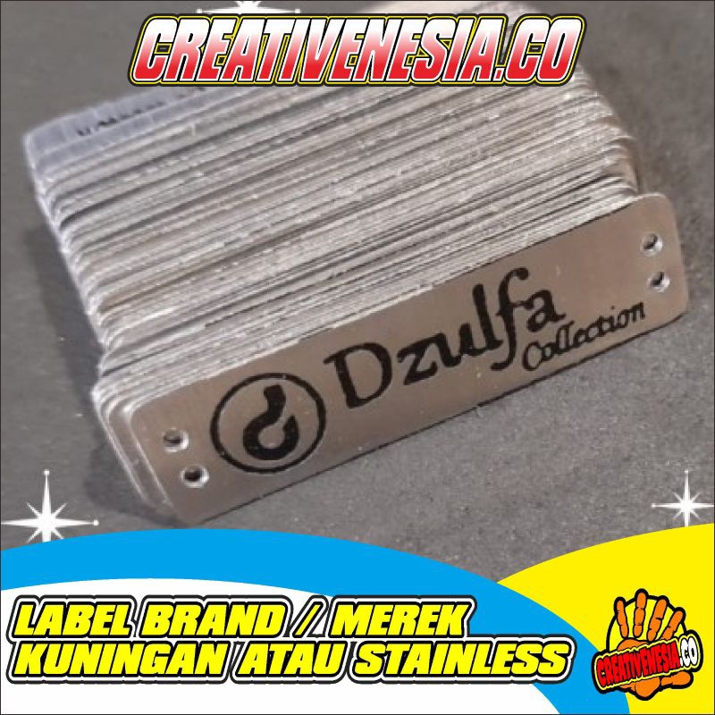 Jual PLAT LABEL STAINLESS CUSTOM TERMURAH, LABEL PLAT HIJAB FURNITURE ...