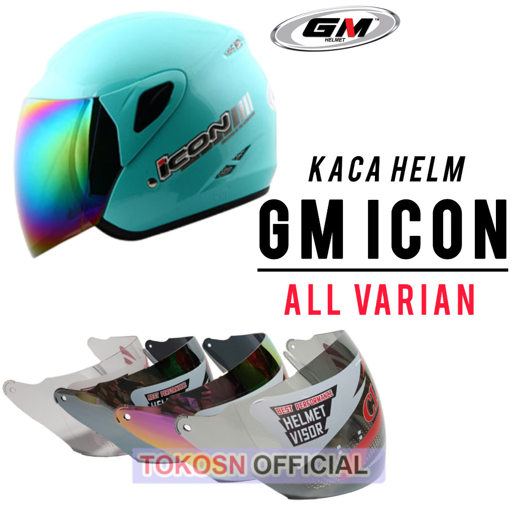 Jual Kaca helm GM ICON visor helmet gm evo motif koran pelangi silver ...