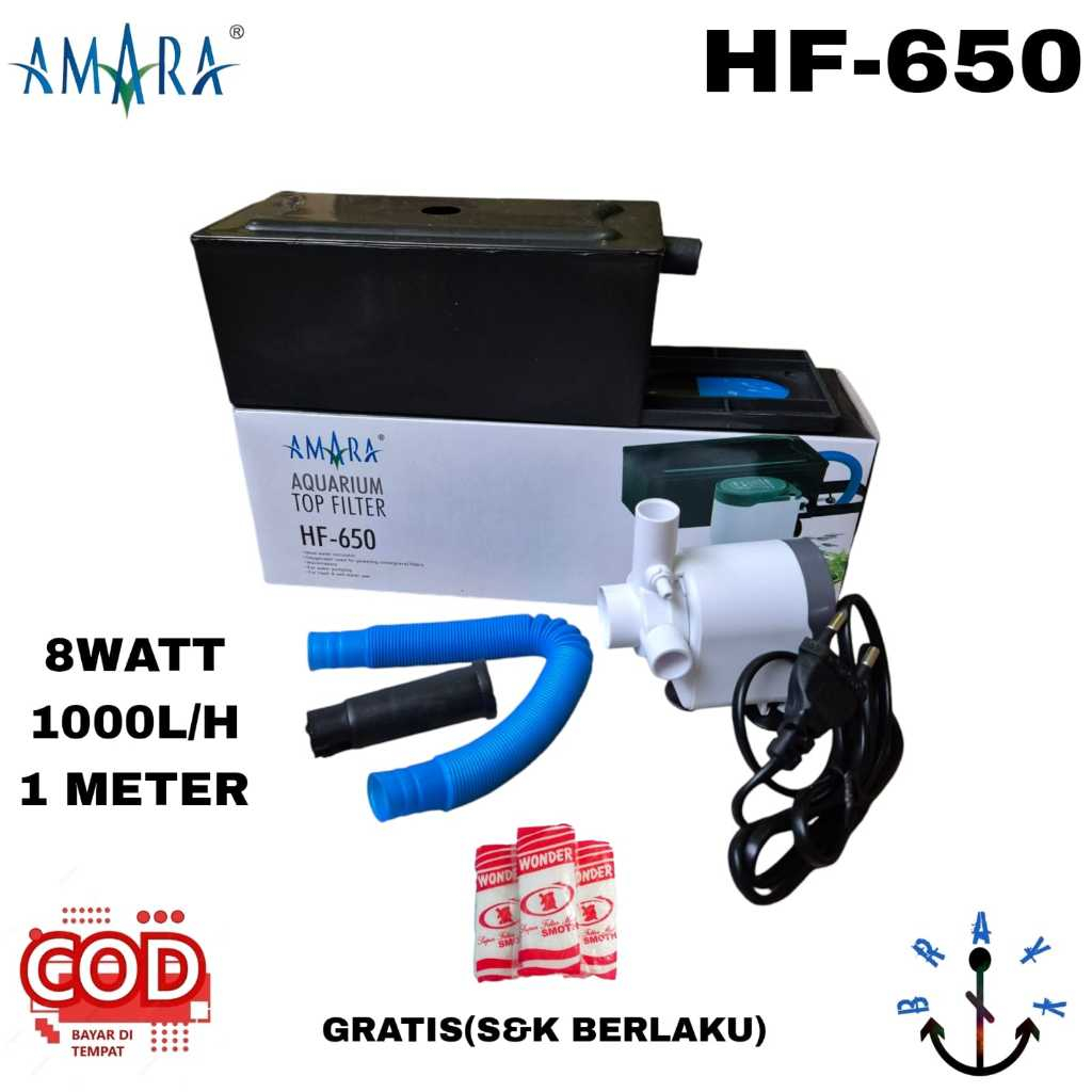 Jual Mesin Box Pompa Filter Aquarium Mini 3 in 1 Komplit Amara HF-650 | Shopee Indonesia