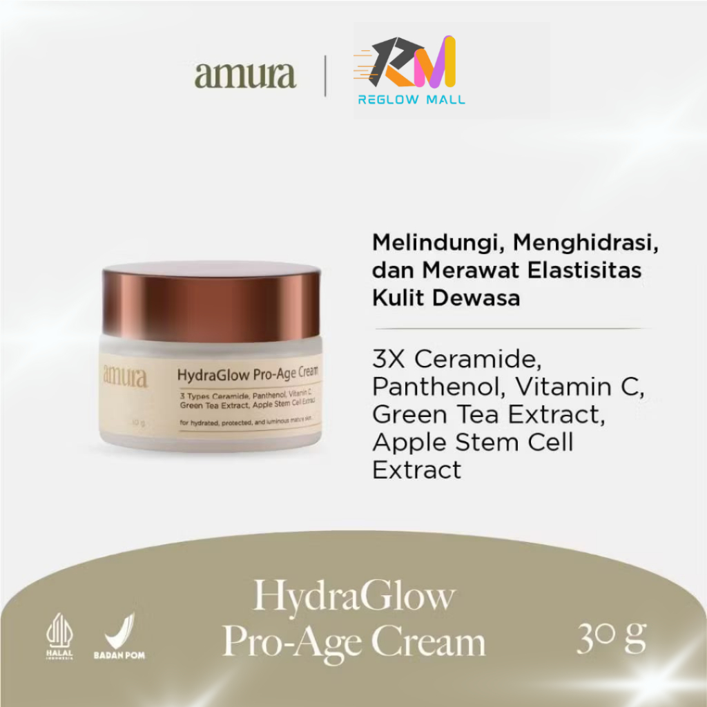 Jual Amura HydraGlow Pro-Age Day Cream Wajah 3X Ceramide untuk Kulit ...