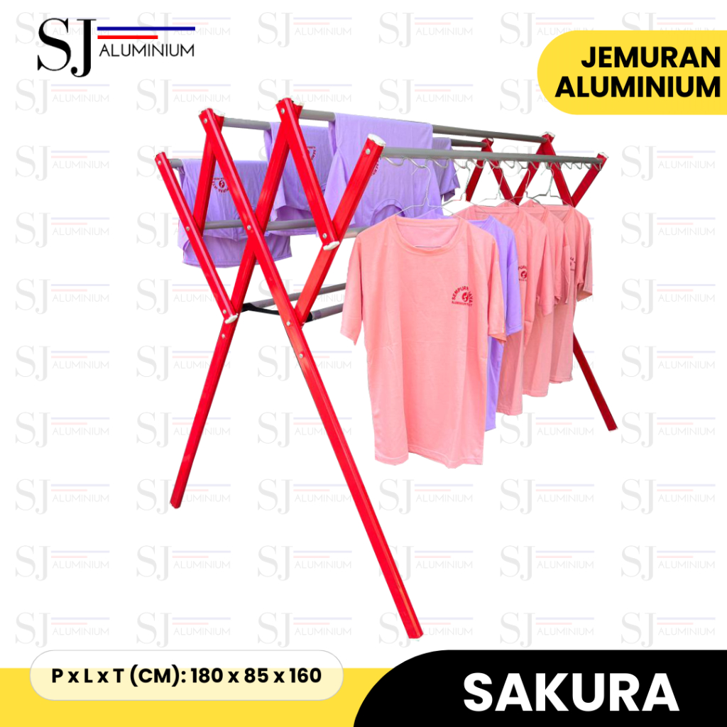 Jual Jemuran Aluminium SAKURA - Jemuran Baju / Pakaian / Rak Handuk ...