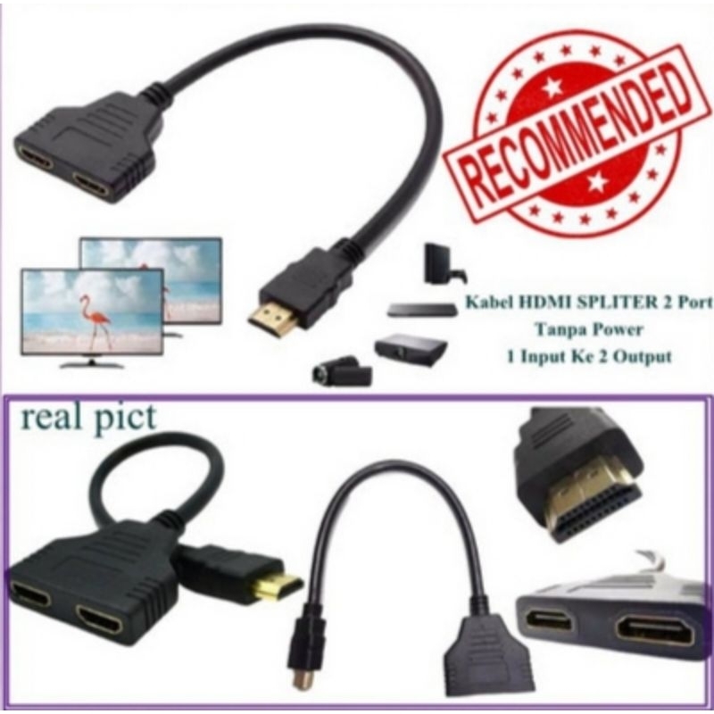 Jual Kabel HDMI SPLITER 2 Port Tanpa Power / 1 Input Ke 2 Output ...