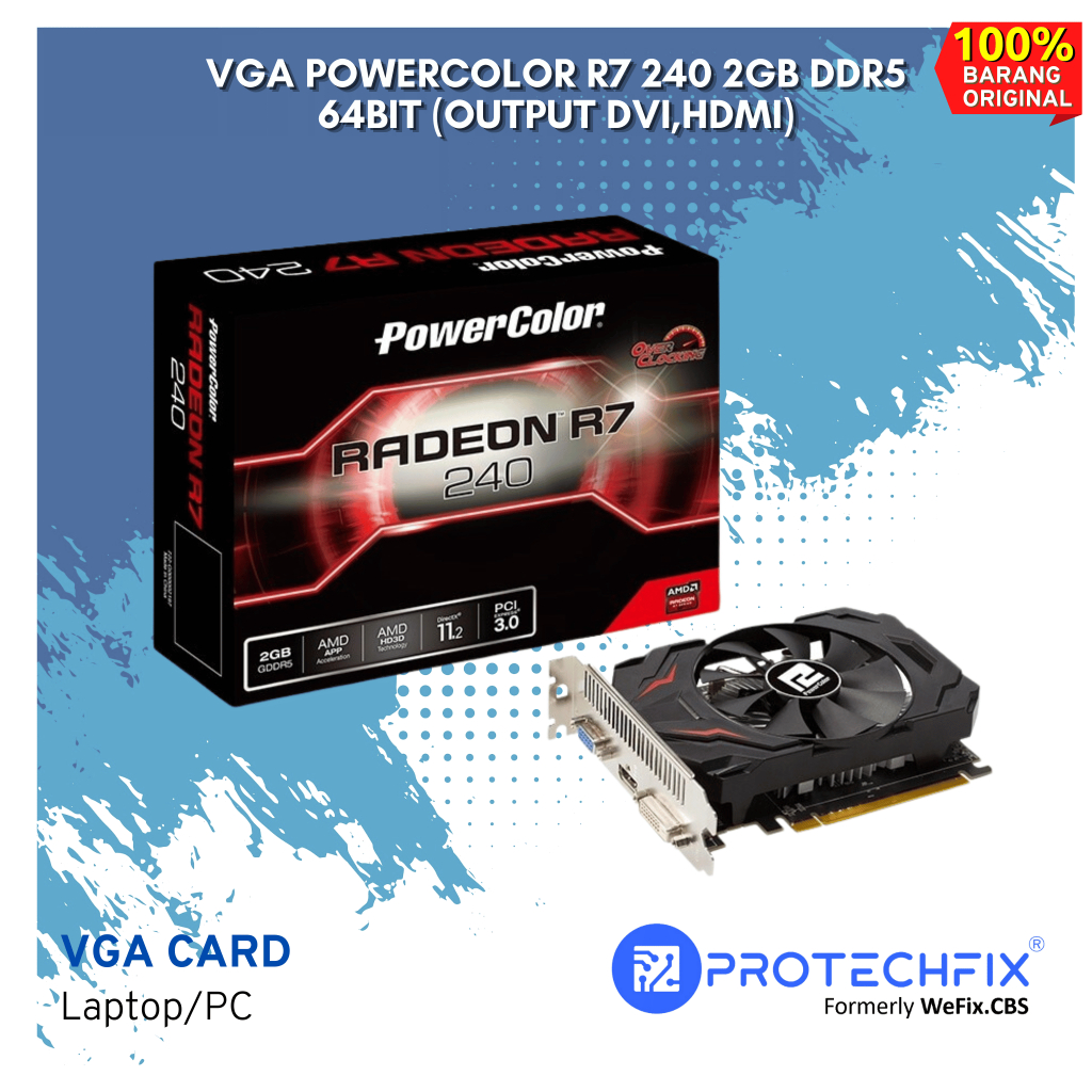 Jual VGA Powercolor R7 240 2GB DDR5 64bit (Output DVI,HDMI) | Shopee ...
