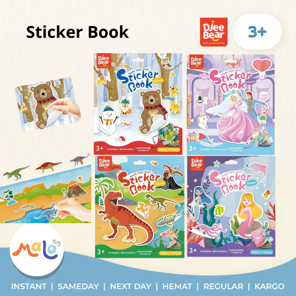 Jual MALOTOYS - DJEE BEAR Sticker Book Activity Buku Stiker Tempel ...