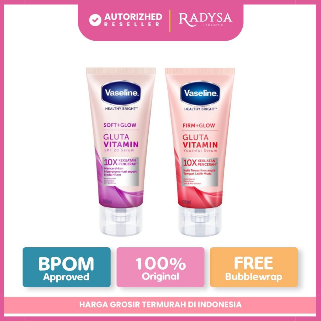 Jual 𝐑𝐀𝐃𝐘𝐒𝐀 - VASELINE Soft Glow Gluta Vitamin SPF 20 - Firm + Glow ...